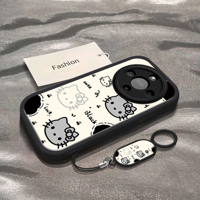 黑白猫咪头适用于华为荣耀X70手机壳新款MTN-AN00全包防摔保护套x70可爱男女款HONOR小众卡通ins风专用外壳