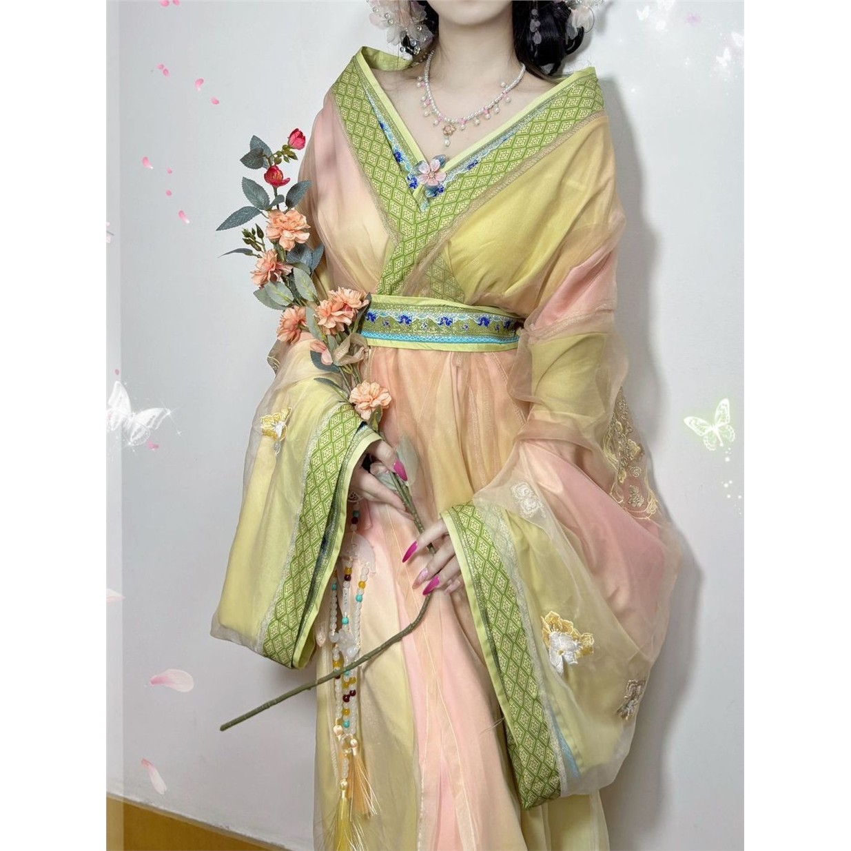 原创汉服女战国袍重工刺绣国风长款渐变仙气古风日常演出显瘦套装