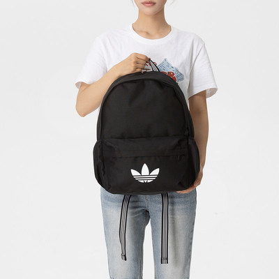 Adidas阿迪达斯三叶草男女同款2026秋新款简约百搭双肩背包KQ6385
