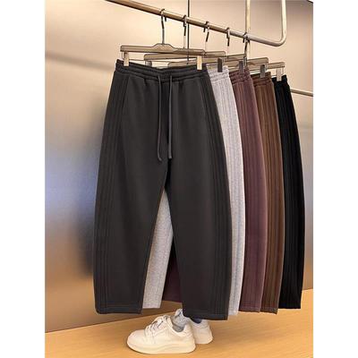 MAROLIO休闲裤春秋冬季加绒加厚2025新宽松直筒弯刀卫裤运动长裤