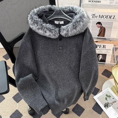 JIC秋冬季慵懒风可拆卸毛