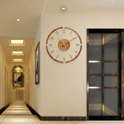 时尚简约北欧创意亚克力圆形挂钟客厅卧室家用时钟静音wall clock