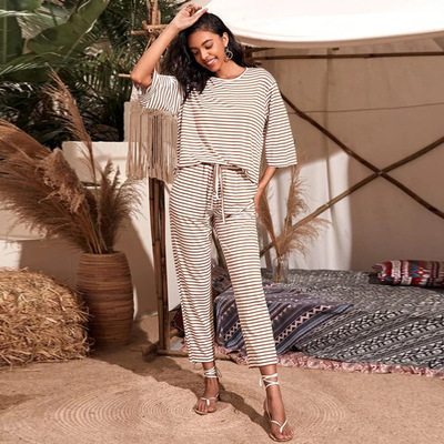 2022 bottoming shirt loose casual striped T-shirt top women