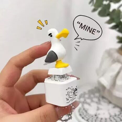 跨境mine小鸟语音按键发光电子挂件键盘创意解压发声小鸭子玩具