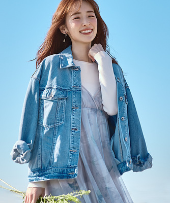 Sto拉纯元休闲真丝垂感牛仔外