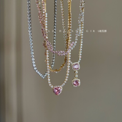 LaHabanagirl轻奢人造锆石爱心优雅休闲风时尚流行甜美减龄项链