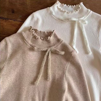 秋冬绝美小内搭！花边领打底针织