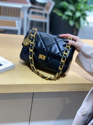 大菱格女包斜挎包链条小香风小