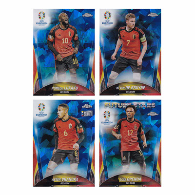 球星卡 蓝碎冰折 比利时 2024欧洲杯Topps德布劳内 卢卡库 奥蓬达
