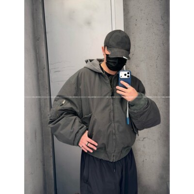 「帆布Bomber」VANA ILUSION 连帽飞行棉服夹克男女保暖情侣款潮