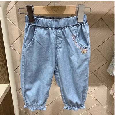 水洗棉软牛仔七分裤儿童宝宝