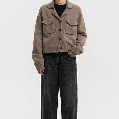 设计师品牌YEARLYPLAN24冬季新款复古水洗做旧重要直筒牛仔九分裤