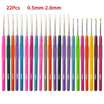 11/22Pcs Lace Crochet Needle Knitting Needles Soft Handle Cr