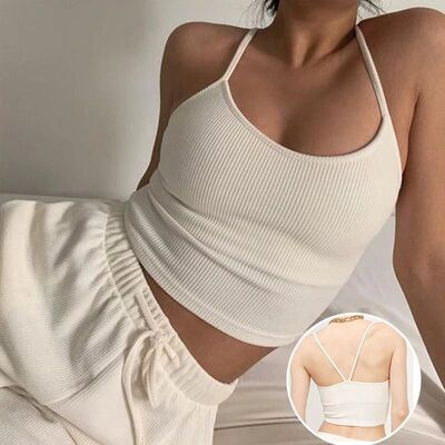 94% Cotton Summer Tank ops Women Knitted Sexy Sleevless Back