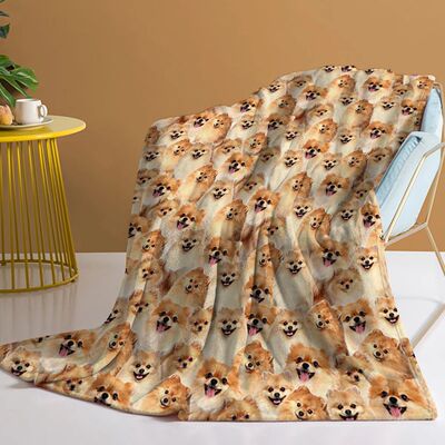 Pomeranian Throw Blanket Fuzzy Dog Blanket for Kids Pomerani