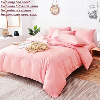 Kuup 3pcs Solid Color Bedding Set Duvet ver Set Soft Bedding