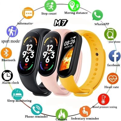 2024 M7 Smart Watch Smartband Heart Rate Smartwatch Fitness