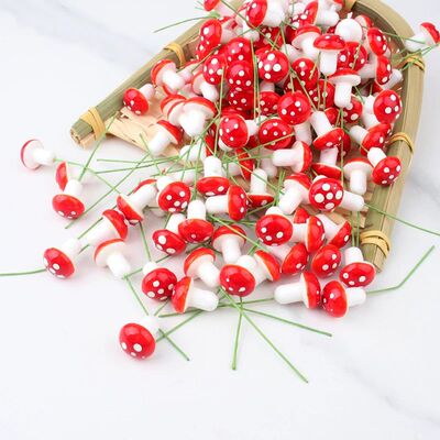 50Pc Mini Red Coloful Mushroom Garden Dotted Small Potted DI