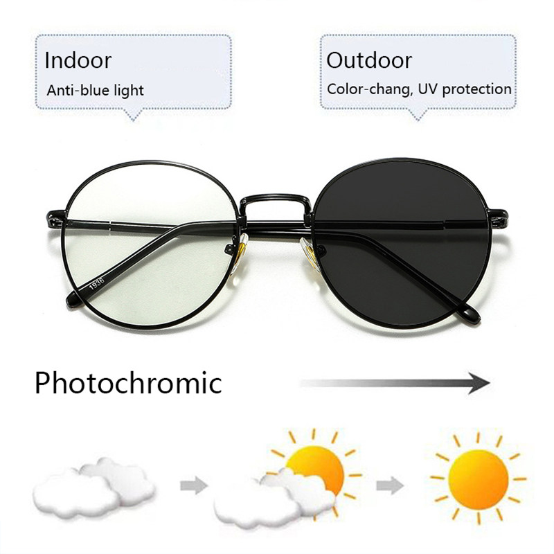 Photochromic Anti Blue Light Blocking Glasses Women Men Comp_虎窝淘