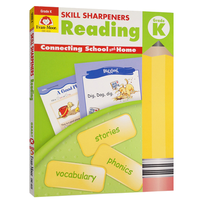 Evan-Moor Skill Sharpeners Reading Grade K 英文原版教辅 幼儿园阅读练习册 幼儿园 技能铅笔刀系列