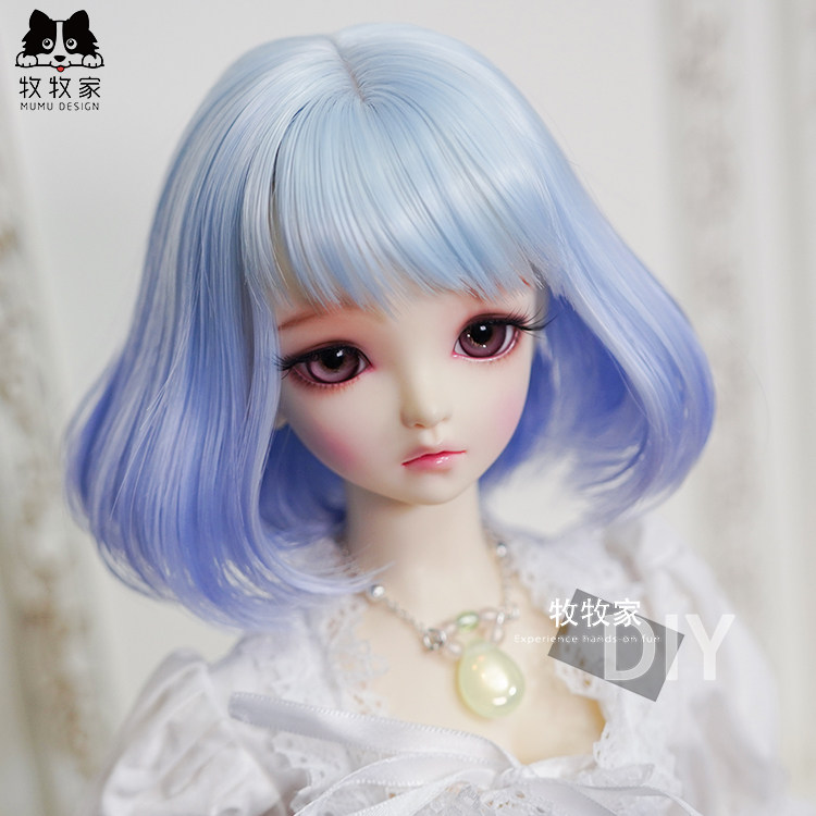 雨叔bjd SD MDD兵人1/3 1/4修刘海梨花头短假发娃娃手改毛叶罗丽_虎窝淘