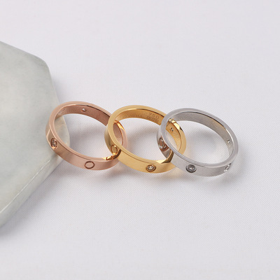 戒指钛钢love款男女情侣指环