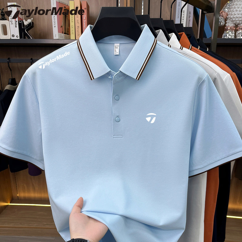 TaylorMade泰勒梅高尔夫男士短袖T恤夏季薄款翻领休闲POLO衫上衣