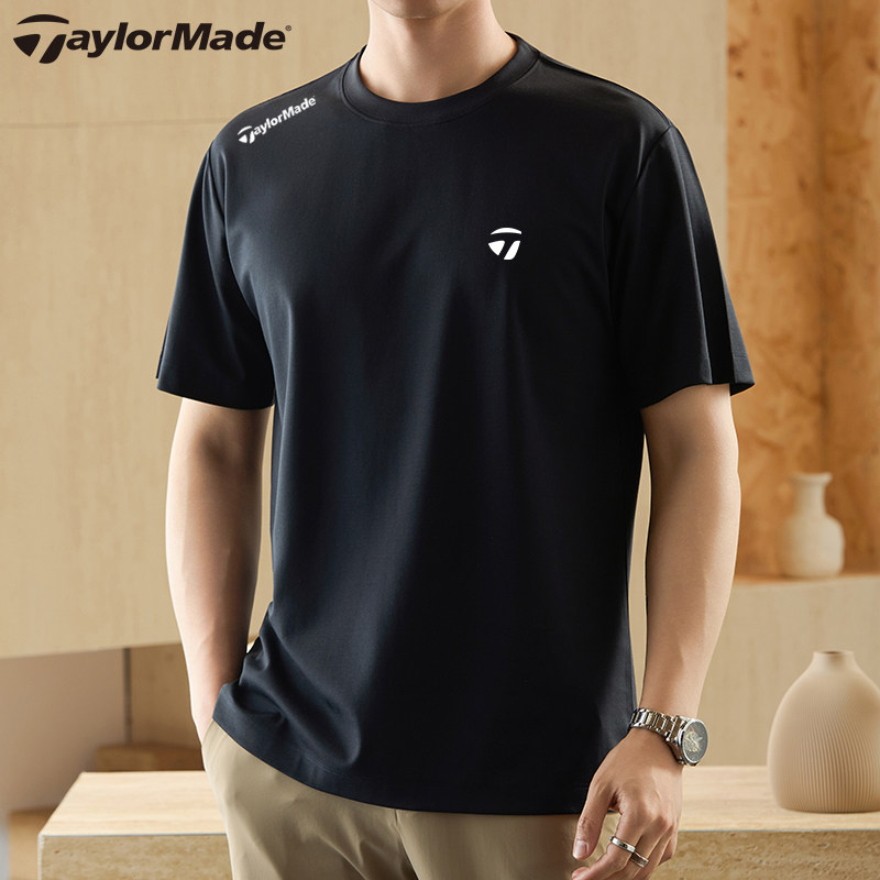 TaylorMade泰勒梅高尔夫男士户外运动圆领短袖T恤透气休闲上衣夏