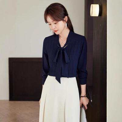 高级感AL7715衬衫女春季衣款上设计小众面试正装小个新子雪感纺衬