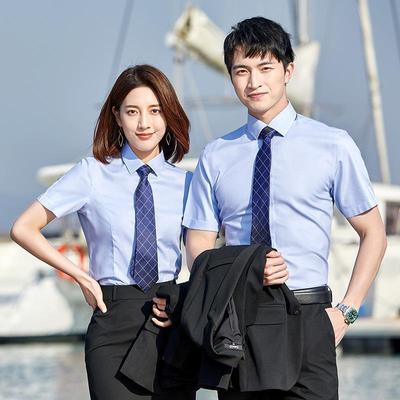 短衬衣工职装男士衬衫业教袖师高管国AL-64407企政府作服厂家