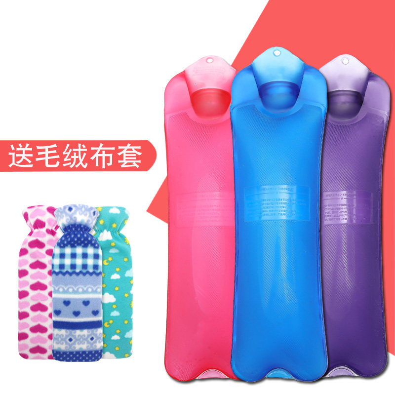 注水热水袋女暖宫暖身冲水防爆暖水袋送毛绒布套热敷注水暖水袋男