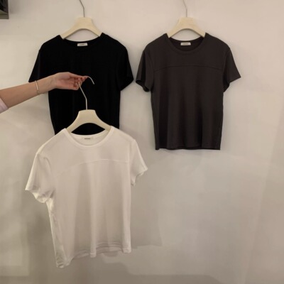 sommer舒服又好穿！前杠设计极简风短袖T恤韩国夏季百搭上衣8434