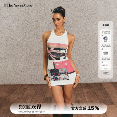 美式辣妹工字背心无袖短裙女
