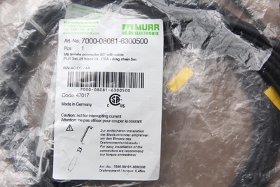 MURR连接线 7000-08081-6300500   全新现货   3孔母头 包邮顺丰