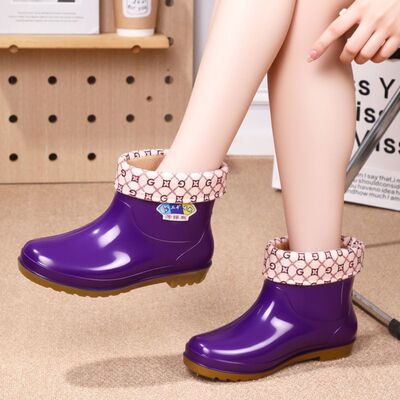 雨鞋女款成人防水防滑牛筋底