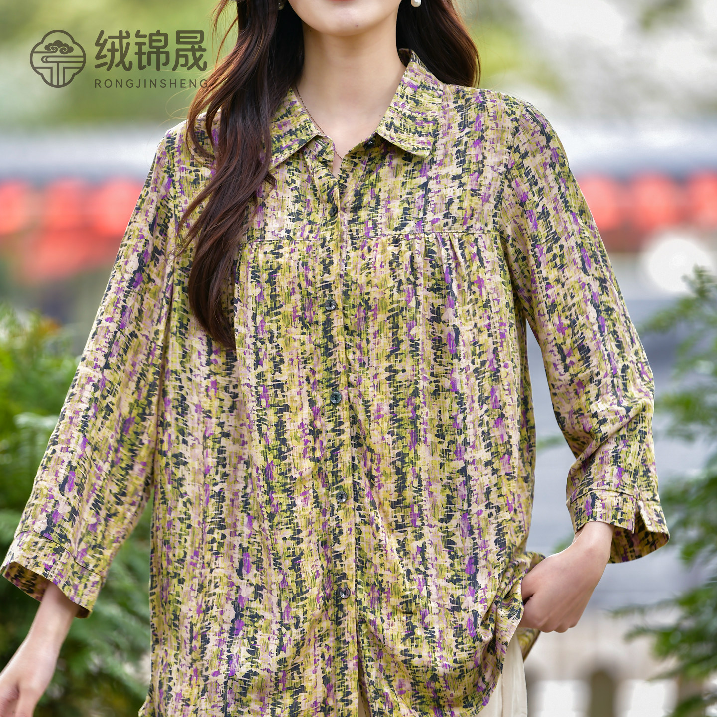 2026夏季新款时尚休闲棉绸衬衫女宽松大码人造棉绵绸百搭上衣