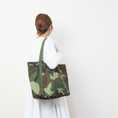 earthmade单肩手提包豹纹尼龙布