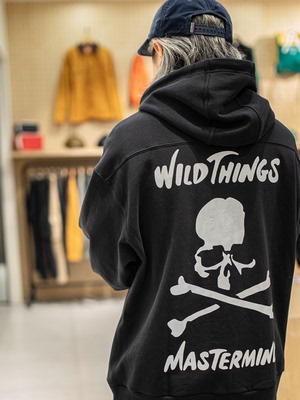 DOOITT#WILDTHINGS MASTERMIND联名日系荧光胶印logo全棉连帽卫衣