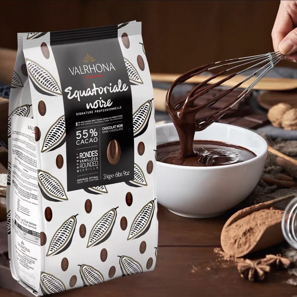 法国原装进口 法芙娜 VALRHONA 厄瓜多尔(55%) 巧克力豆3kg