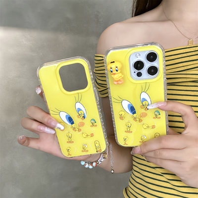 加尔 日韩可爱涂鸦爱心黄色崔弟适用苹果16promax手机壳iphone15新款13pro女款16创意14pro防摔14硅胶保护套