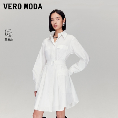 Vero Moda连衣裙2025冬新款含莱赛尔棉不规则底摆中裙3253SZ004