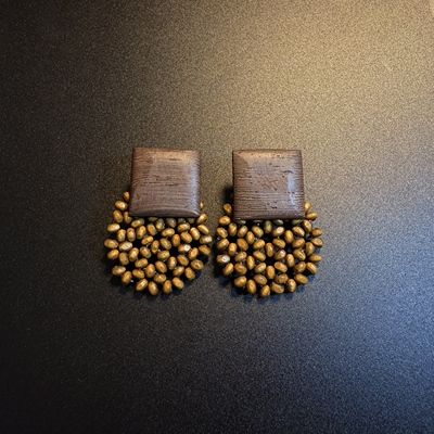 开花的橄榄 Vintage古着 Rustic Charm耳钉 耳环 耳饰