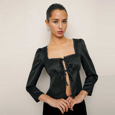 reformation设计感修身性感上衣