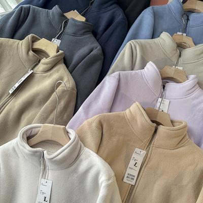 摇粒绒羊羔绒双层复合夹克外套