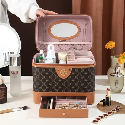 Large capacity cosmetic and skincare accessories storage box