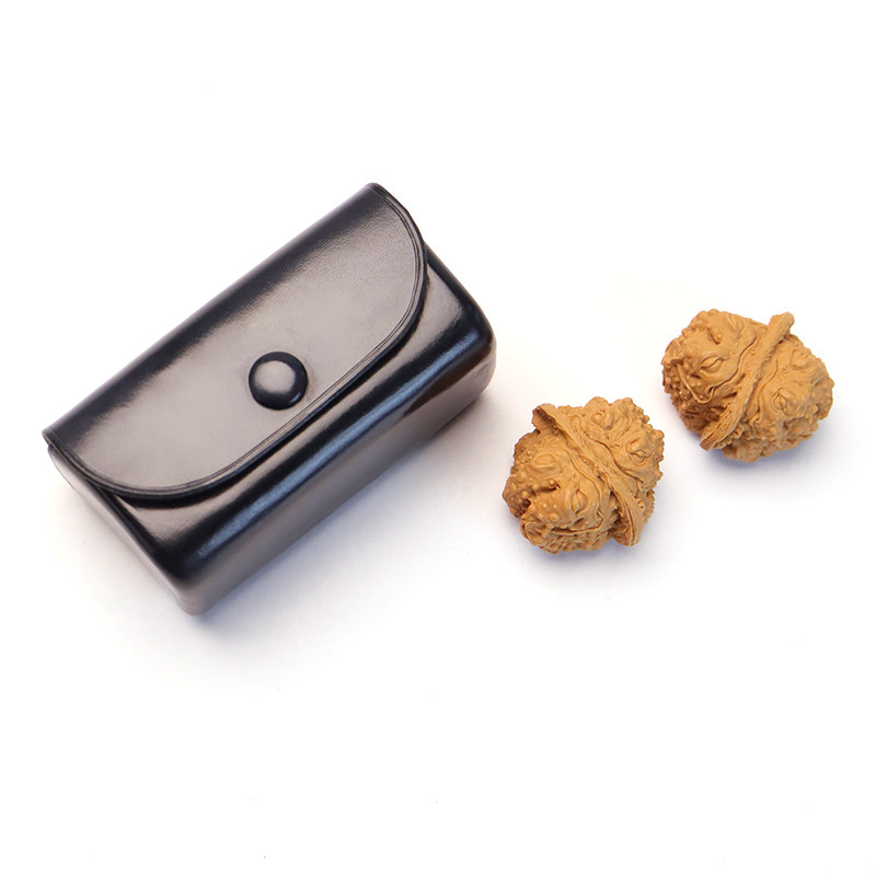 一体塑型高尔夫球包核桃收纳盒高端随身文玩专用头层植鞣牛皮手工