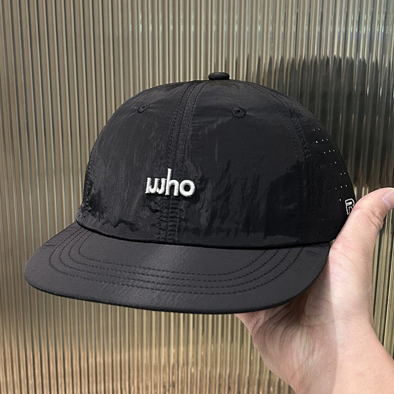 平沿字母who速干棒球帽男女户外春夏薄款防晒遮阳鸭舌帽运动透气