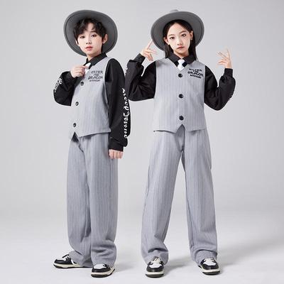 儿童爵士舞套装演出服男女童