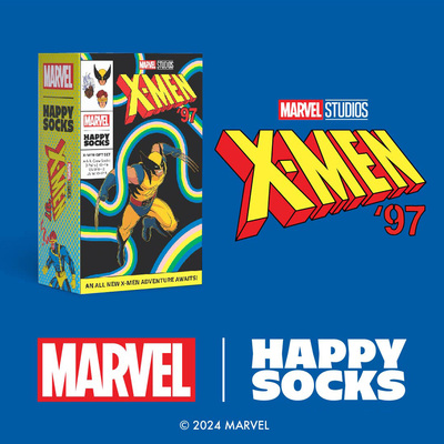 【春秋款】Happy Socks X MEN漫威联名礼盒潮牌袜子送礼中筒袜