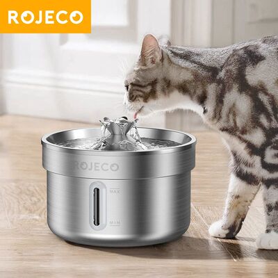Stainless Steel Pet Drinking Fountain Automatic?Cat Water?Fo